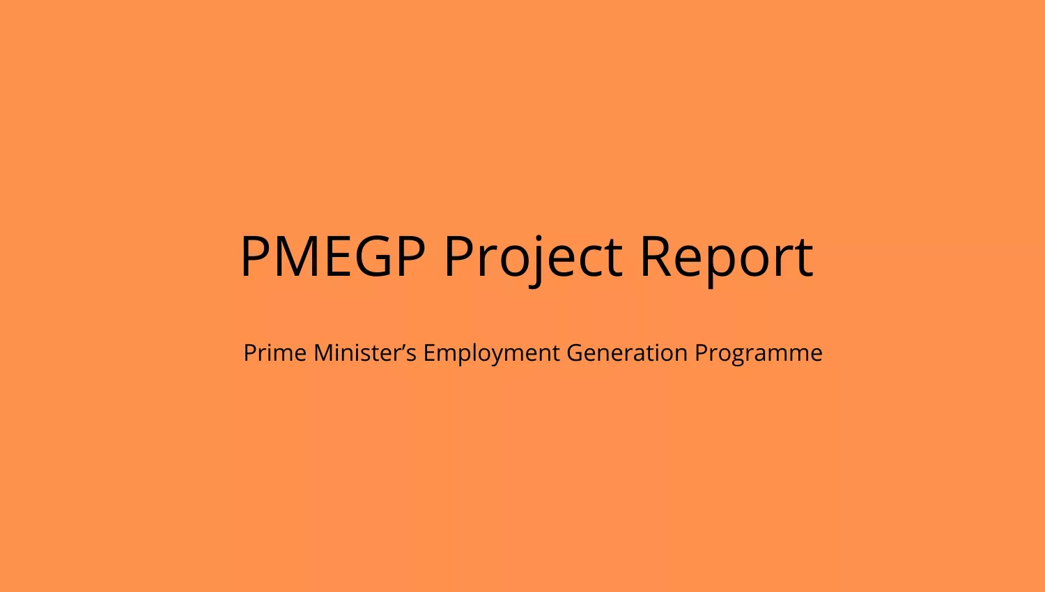 PMEGP Project Report Project Report Bank